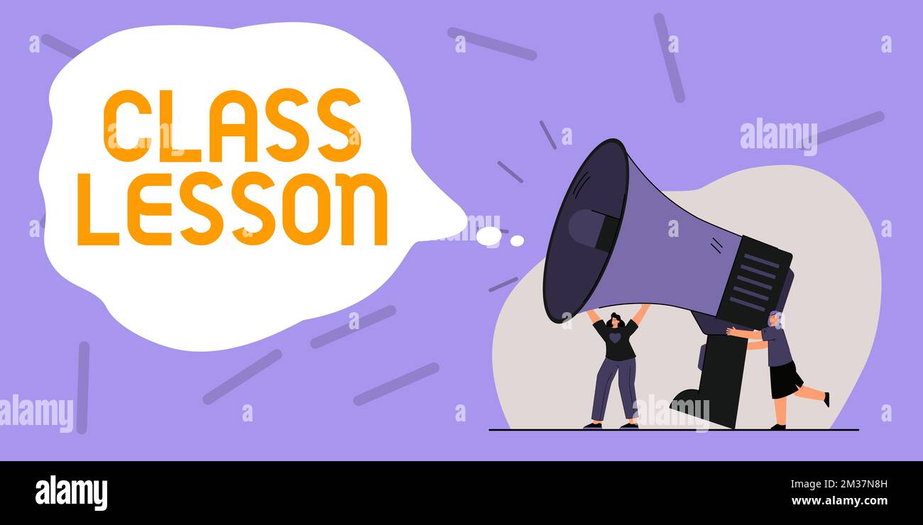 Conceptual caption Class Lesson. Business approach subject session ...