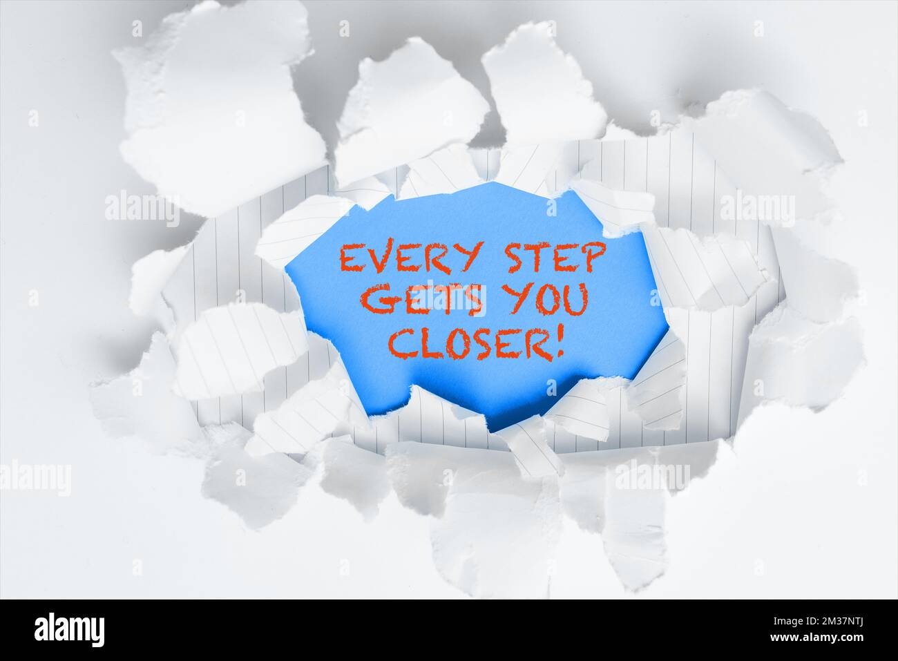 Conceptual display Every Step Gets You Closer. Concept meaning Keep ...