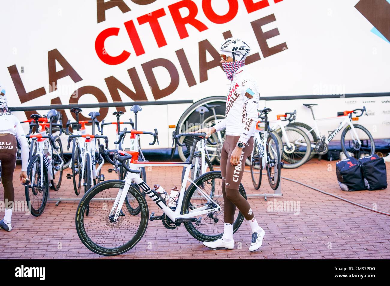 French Mikael Cherel of AG2R Citroen pictured during a training session ...