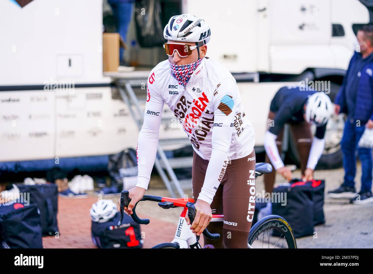 French Mikael Cherel of AG2R Citroen pictured during a training session ...