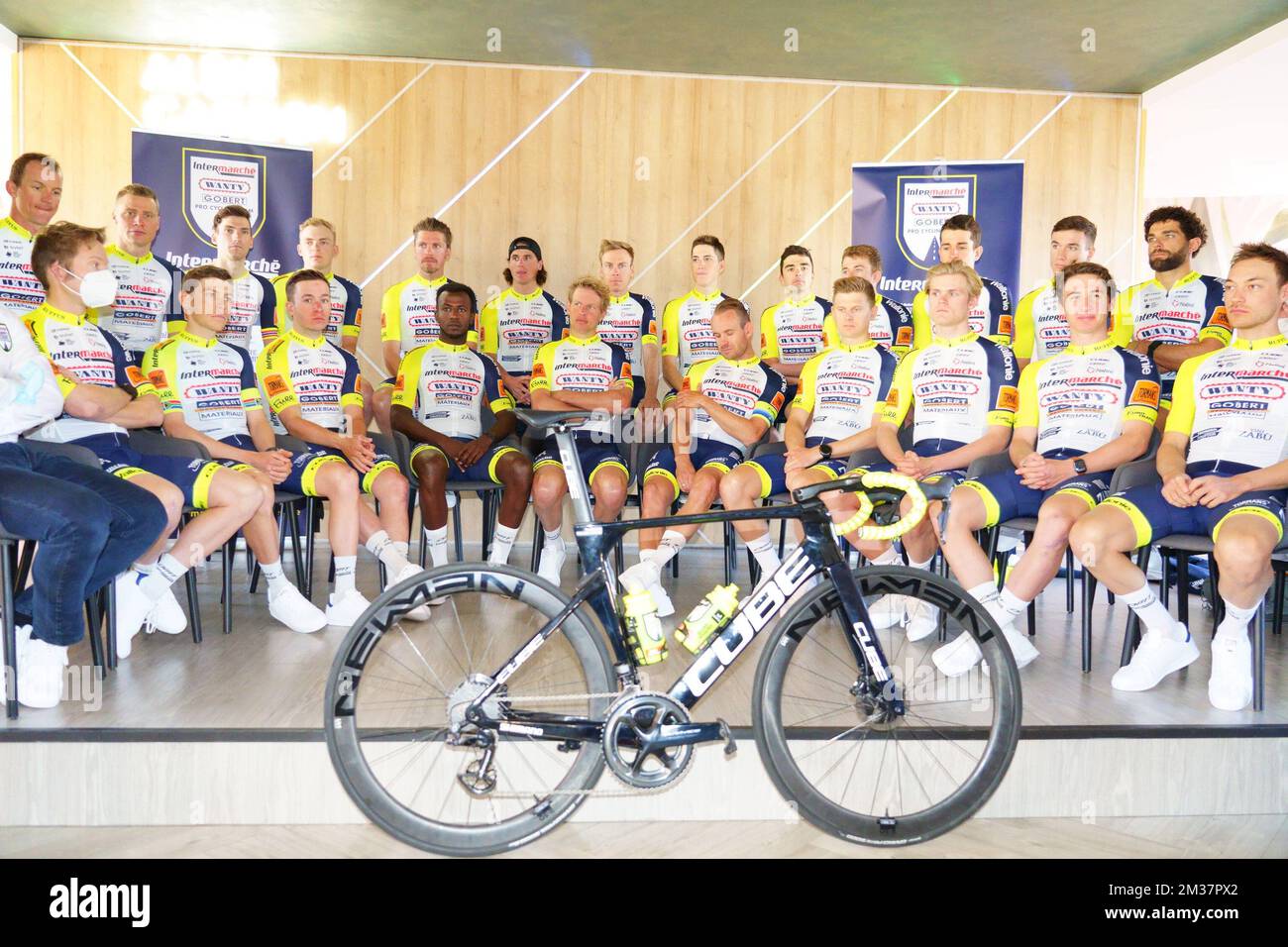 Intermarche Wanty-Gobert Materiaux riders and staff pictured at the ...