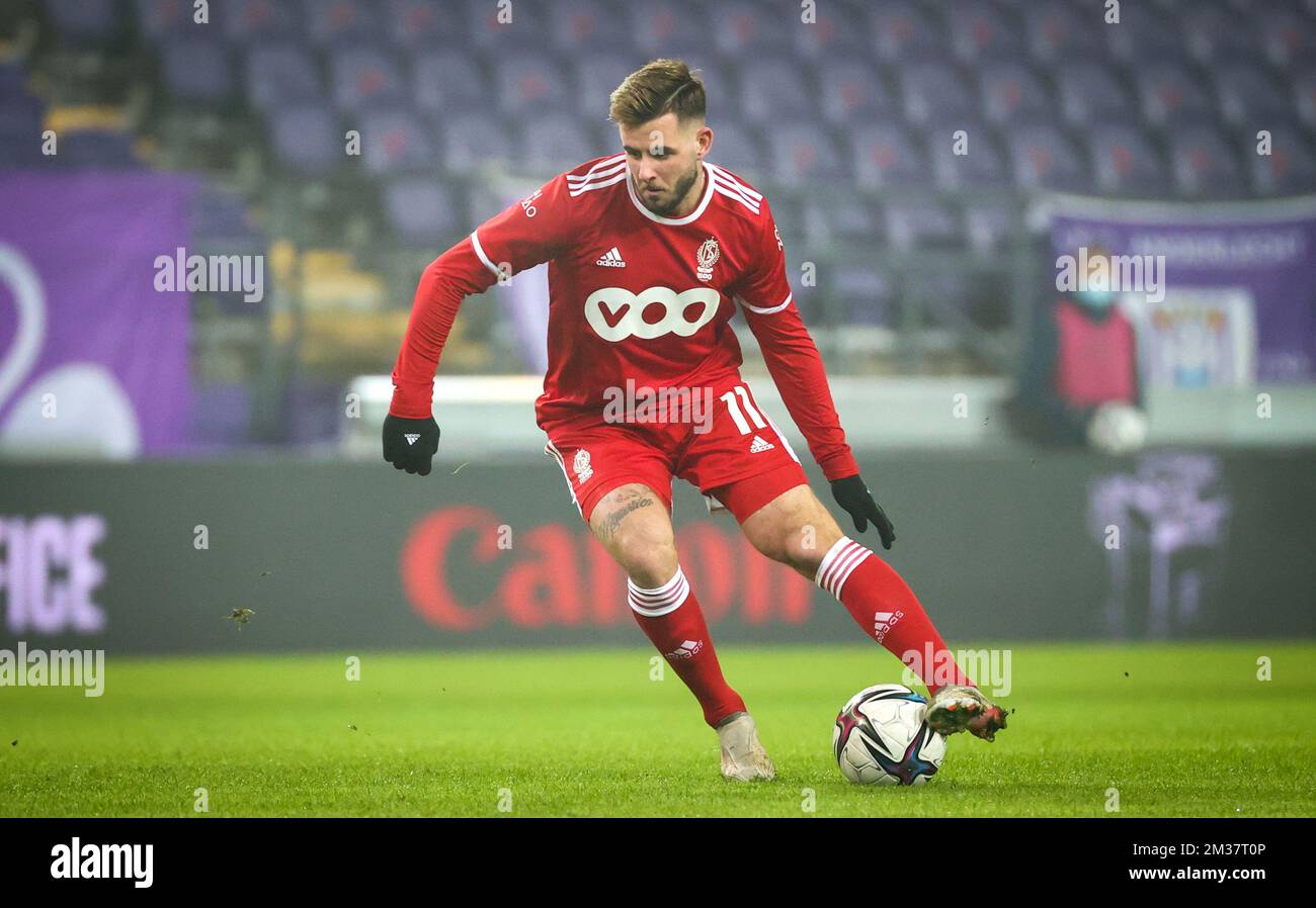 Standard's Aron Donnum pictured in action during a soccer match between ...
