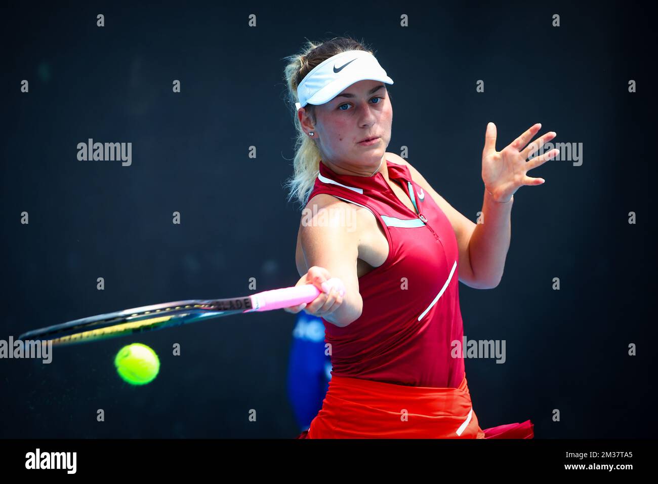 Marta Kostyuk (WTA 50) pictured in action during a game between French ...