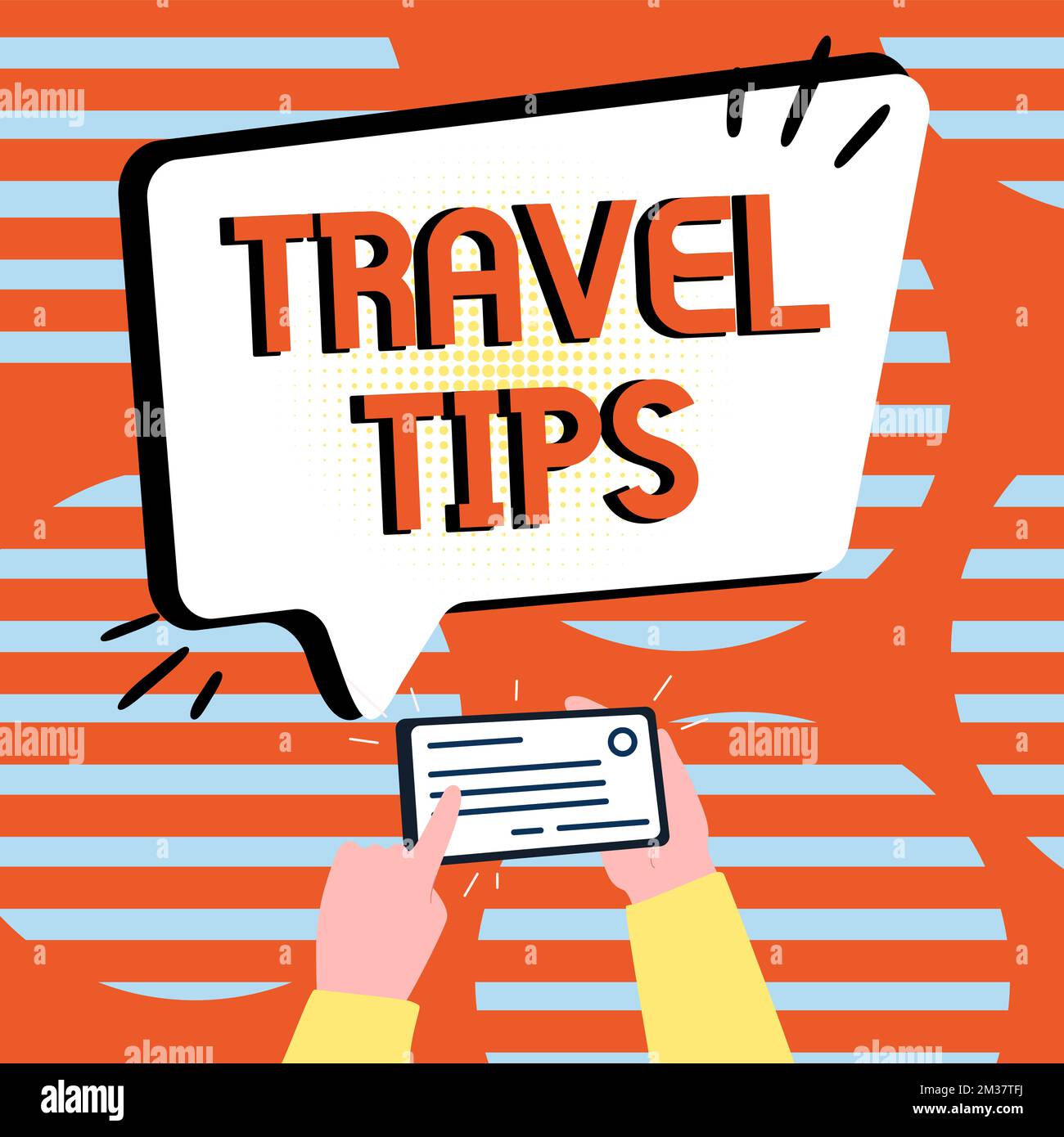 Hand writing sign Travel Tips. Word Written on Recommendations for a ...