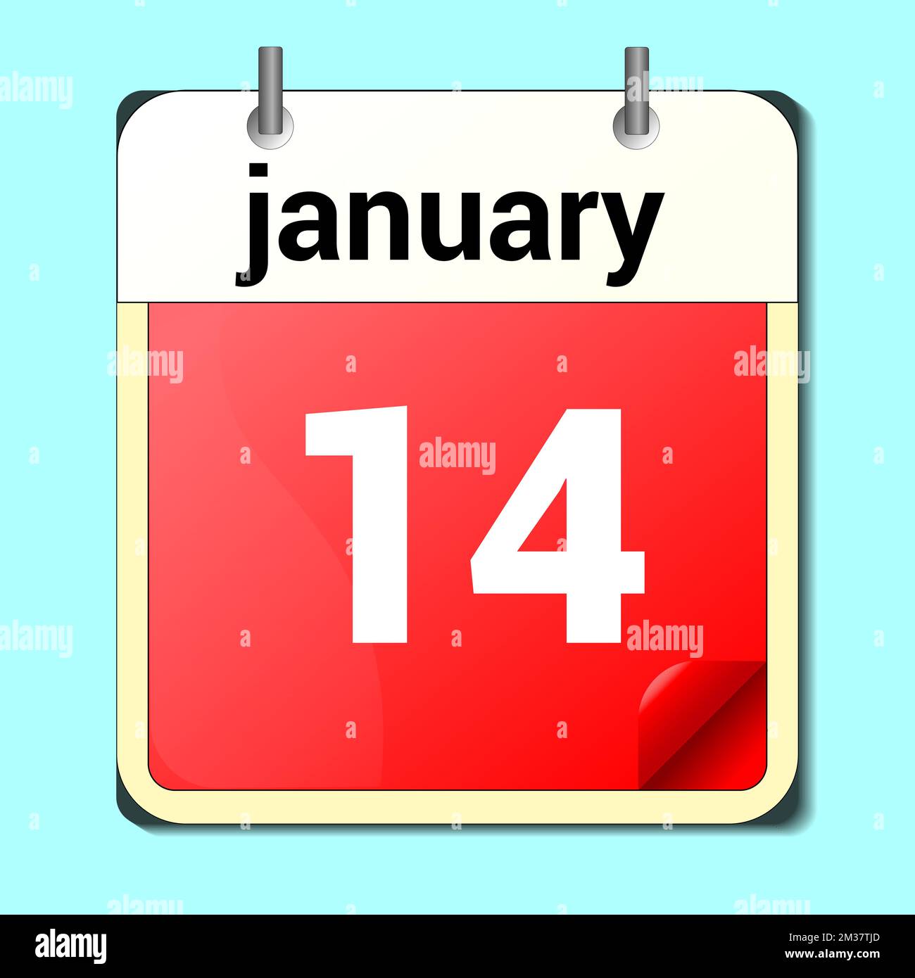 day on the calendar, vector image format, January 14 Stock Vector Image ...
