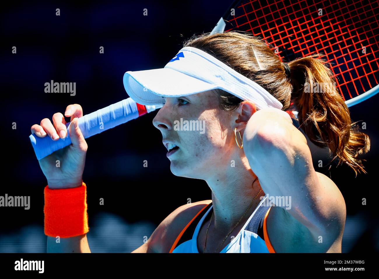 French Alize Cornet pictured in action during a tennis match between ...