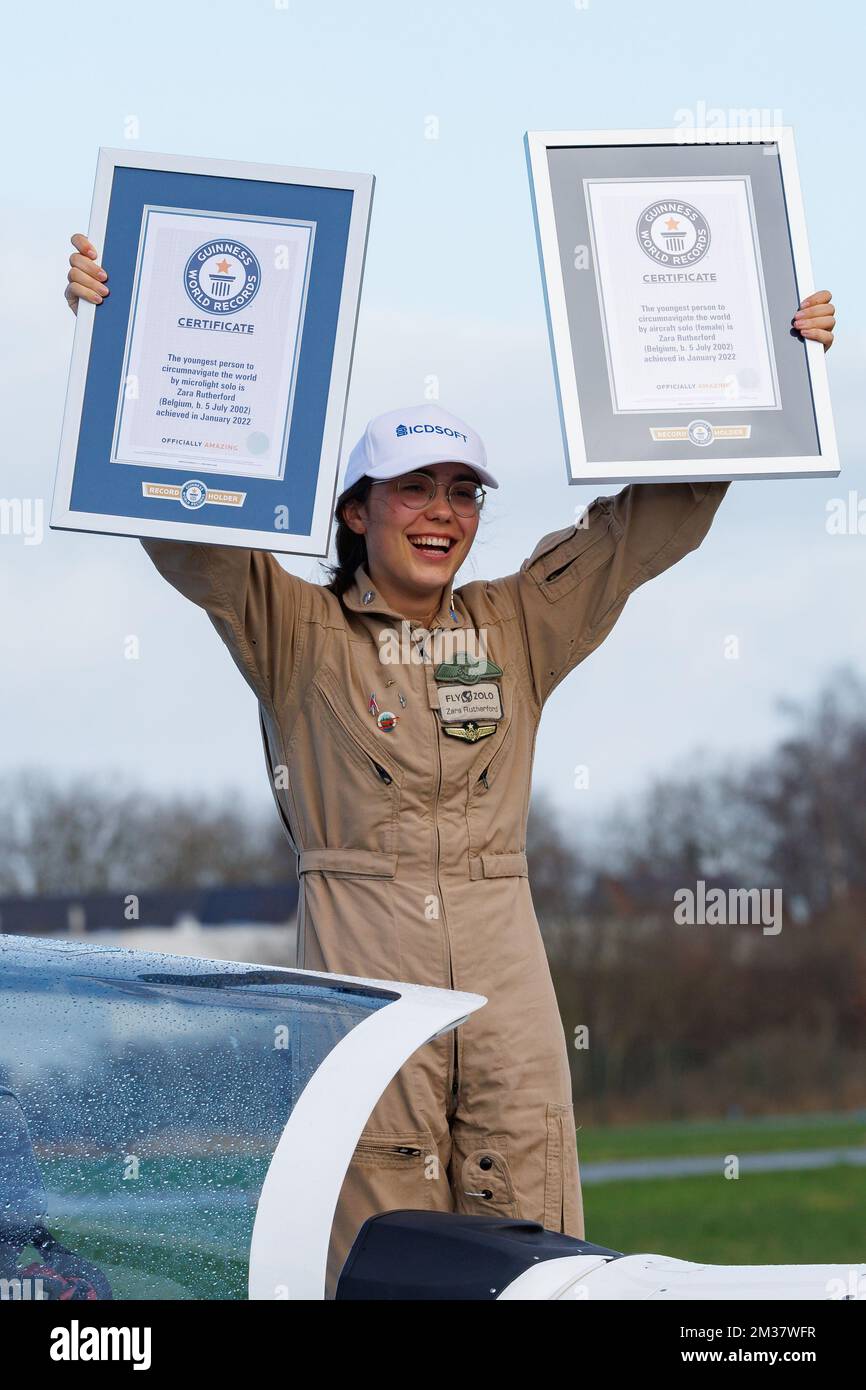 Zara Rutherford pictured during the return of 19-year-old Zara ...