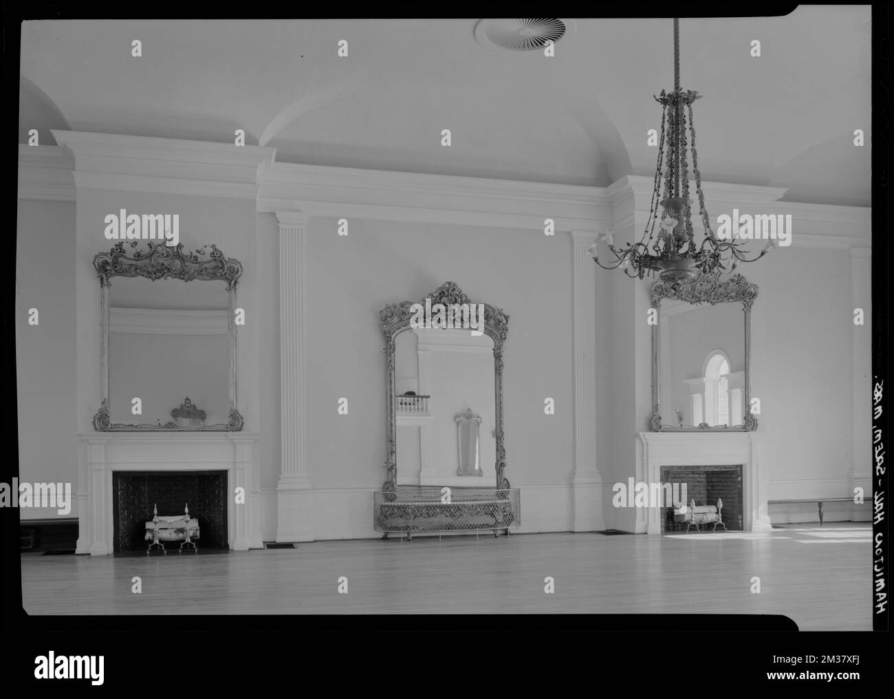 Hamilton Hall, Chestnut Street, Salem: interior, ballroom , Fireplaces ...
