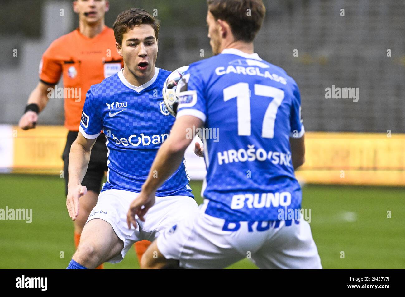 Genk's Carel Eiting pictured in action during a soccer match between ...