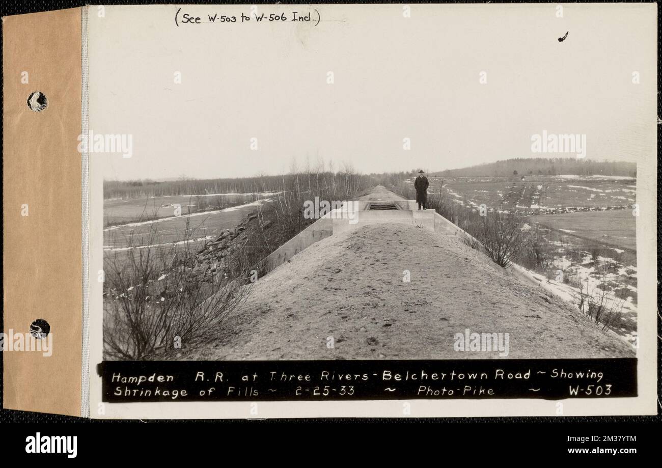Hampden Railroad at Three Rivers-Belchertown Road, showing shrinkage of ...