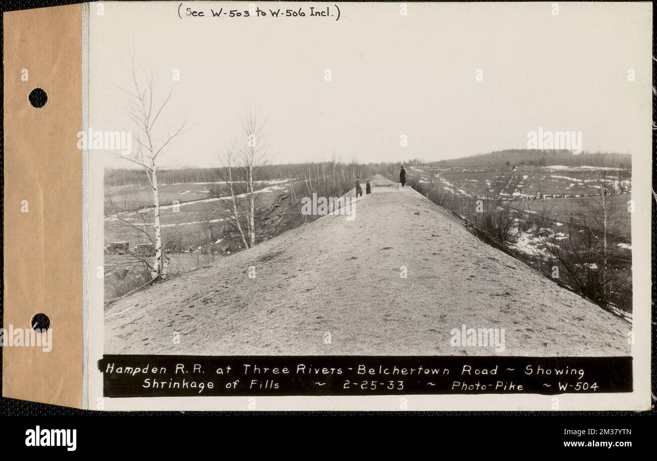Hampden Railroad at Three Rivers-Belchertown Road, showing shrinkage of ...