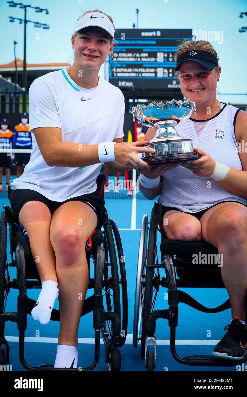 Dutch Diede De Groot (WTA1) and Dutch Aniek Van Koot (WTA3) poses for ...