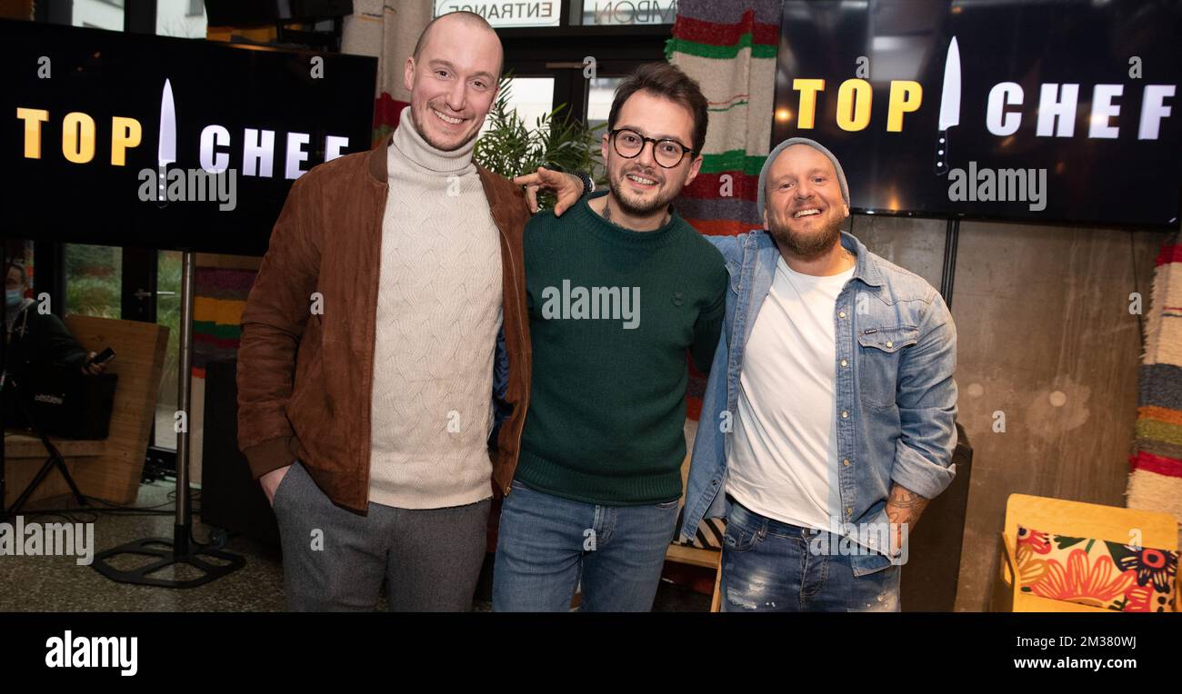 Elliott Van de Velde, Arnaud Delvenne and Logan Depuydt pictured during ...
