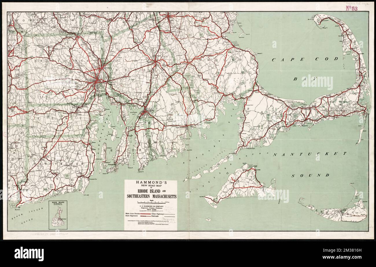 Hammond's new road map of Rhode Island and southeastern Massachusetts ...
