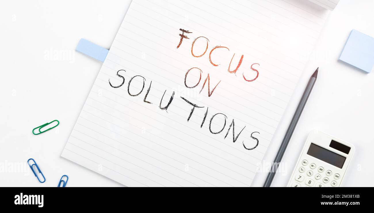 Conceptual caption Focus On Solutions. Business showcase powerful ...