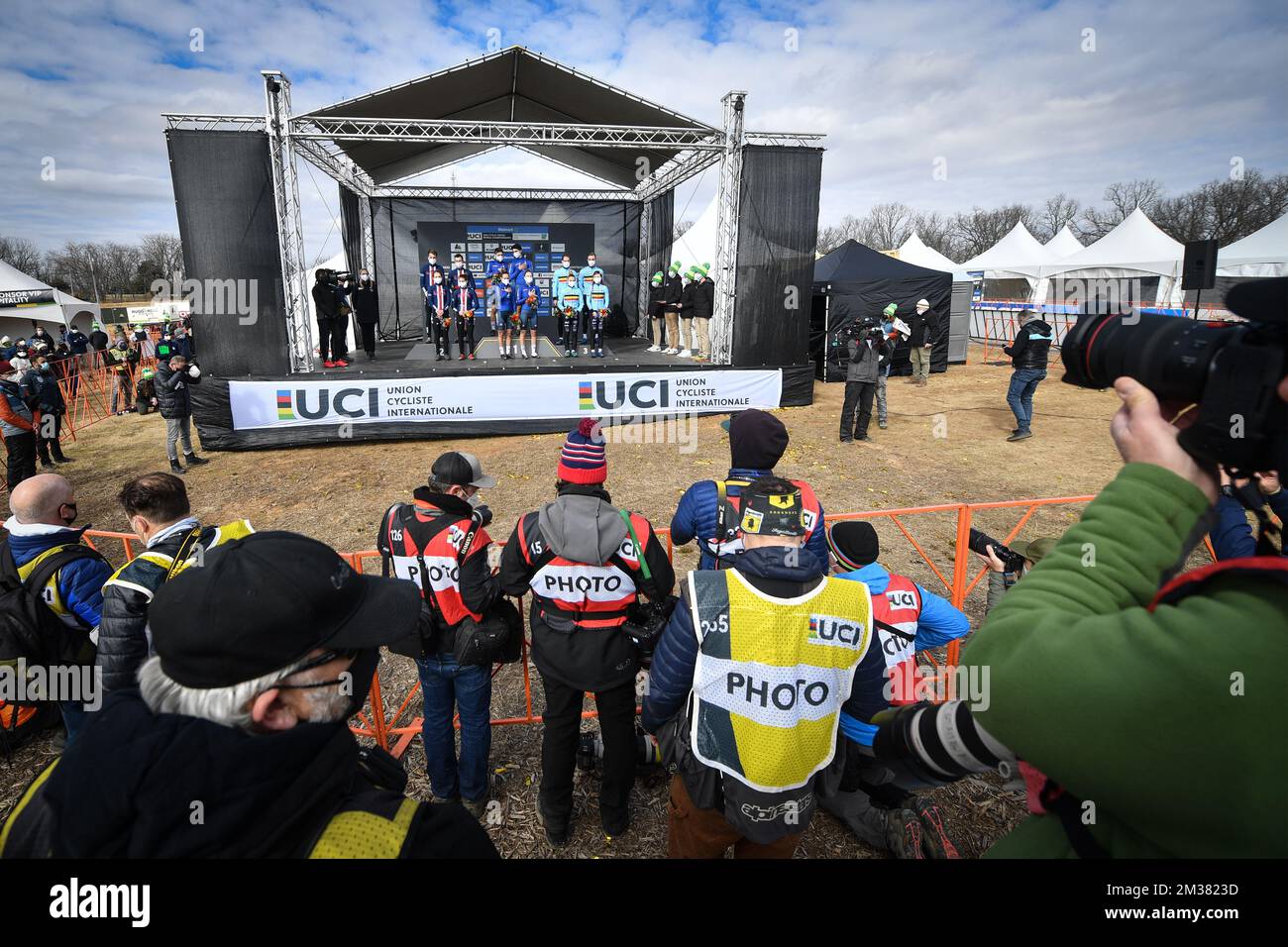 Illustration picture taken during the mixed Team Relay race at the ...