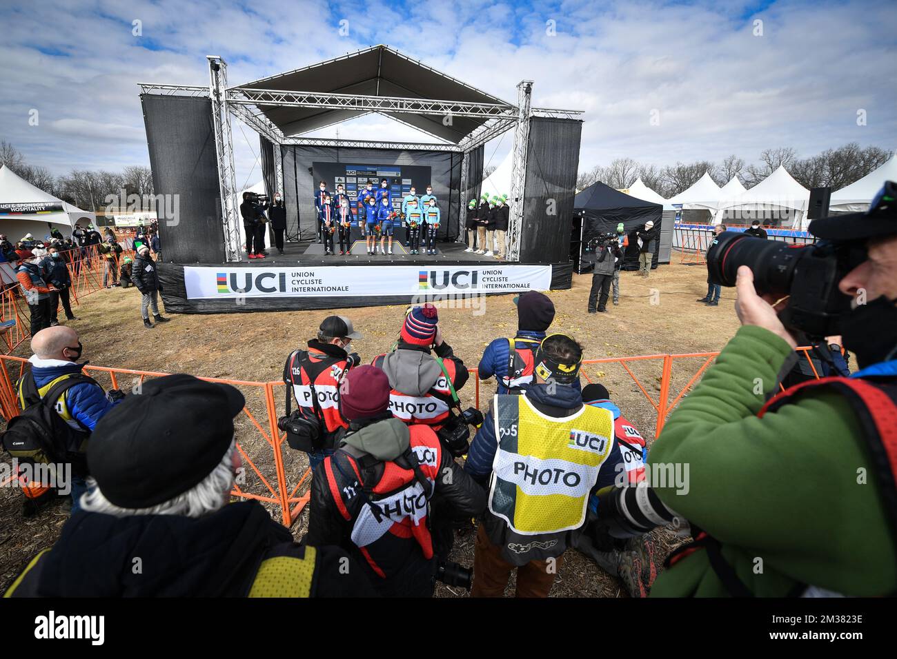 Illustration picture taken during the mixed Team Relay race at the ...