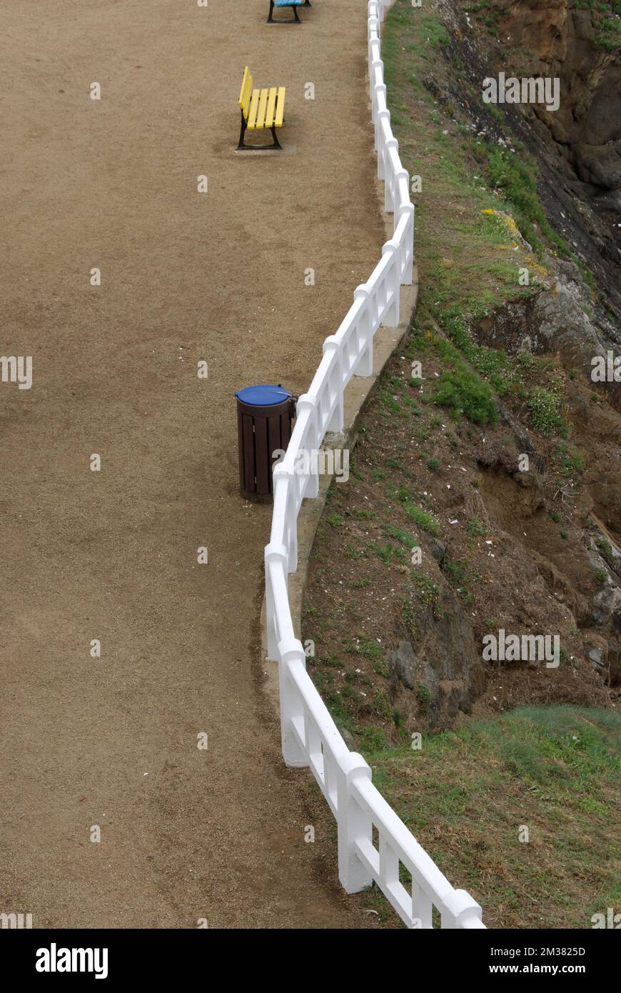 Fence in front of a cliff Stock Photo - Alamy