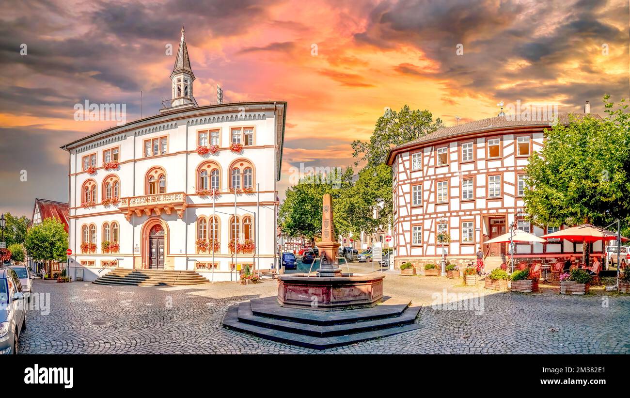 old city of Lich, Hessen, Germany Stock Photo - Alamy