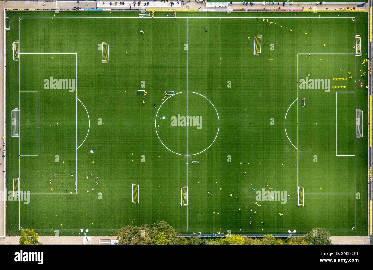 Aerial view, sports field and training facility BVB 09 Dortmund with ...