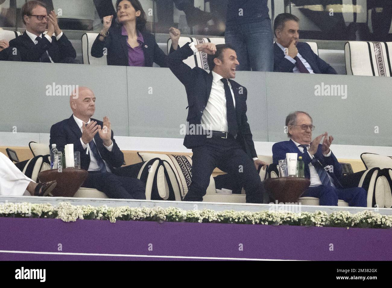 Al Khor, Qatar. 14th Dec, 2022. France's President Emmanuel Macron ...
