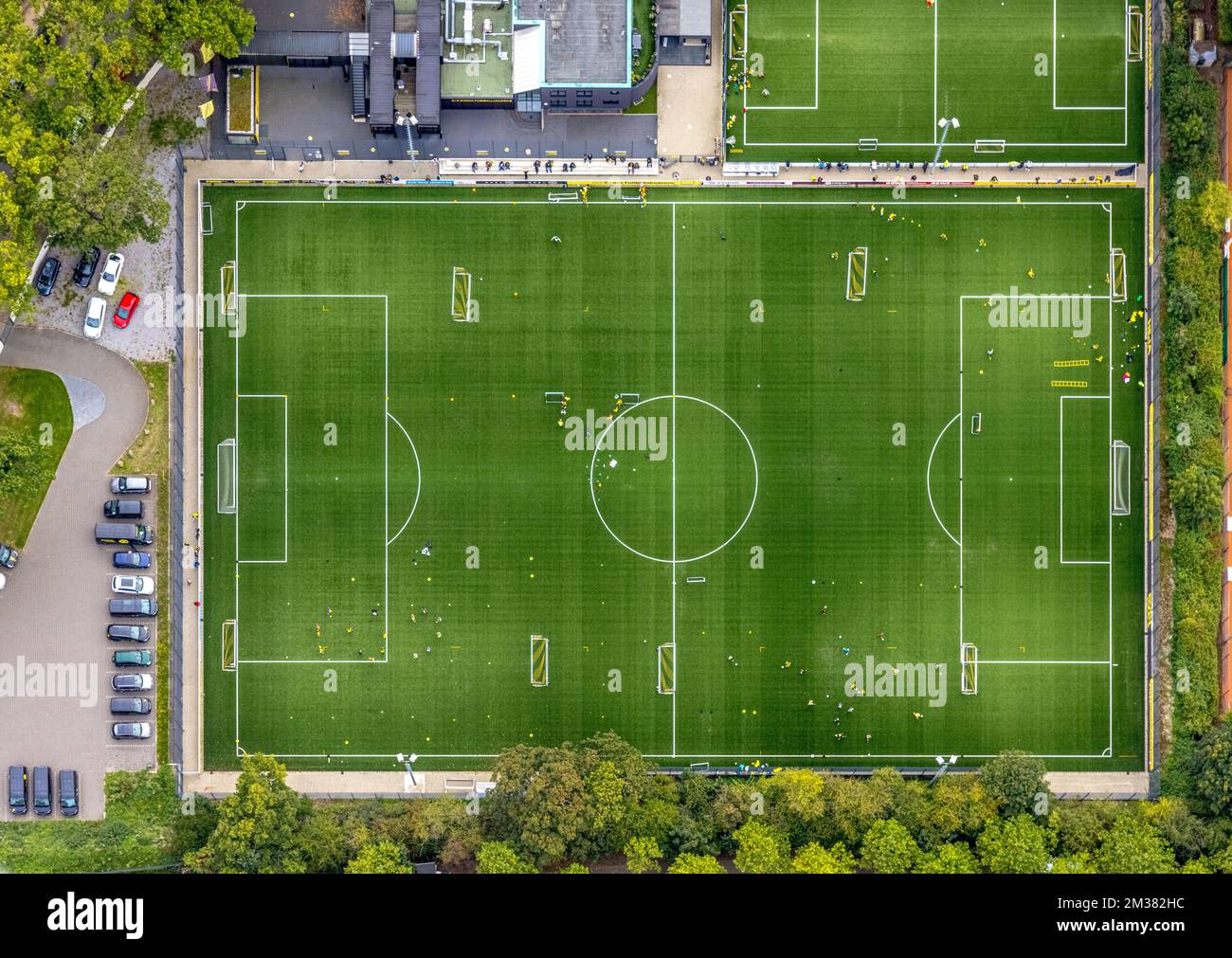 Aerial view, sports field and training facility BVB 09 Dortmund with ...