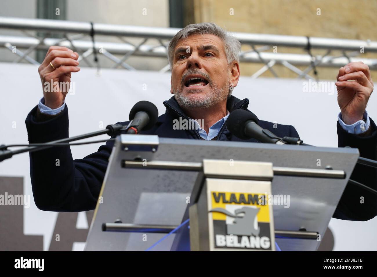 Vlaams Belang's Filip Dewinter pictured during the new year's speech of ...