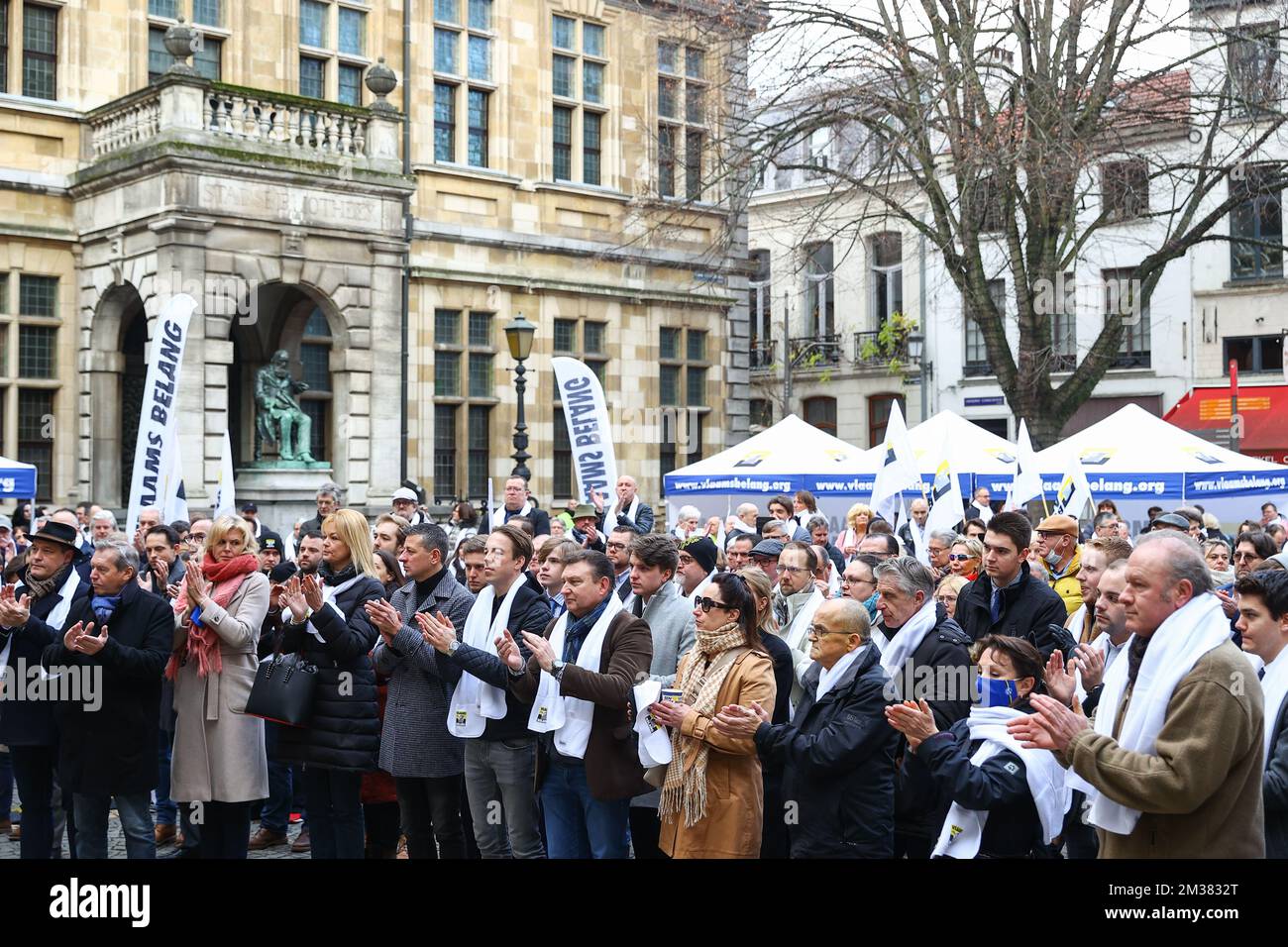 Illustration picture taken during the new year's speech of Flemish far ...