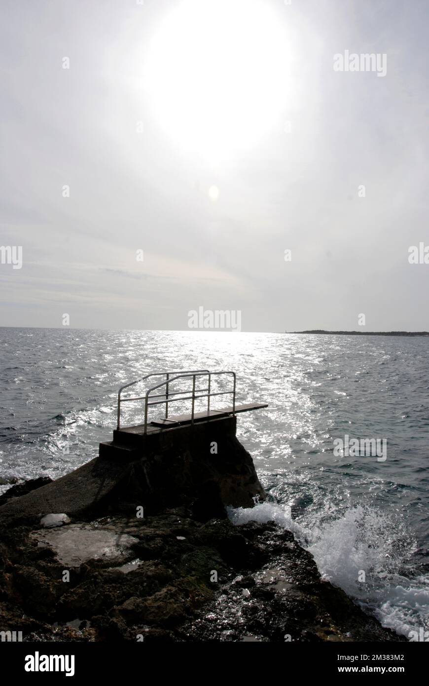 springboard on a rock by the sea Stock Photo - Alamy