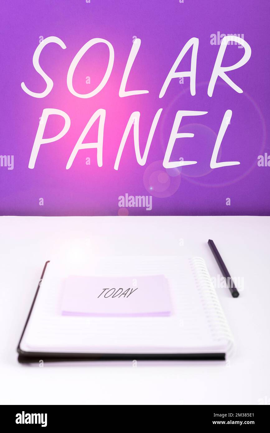 Conceptual display Solar Panel. Concept meaning designed to absorb suns rays source of energy ...