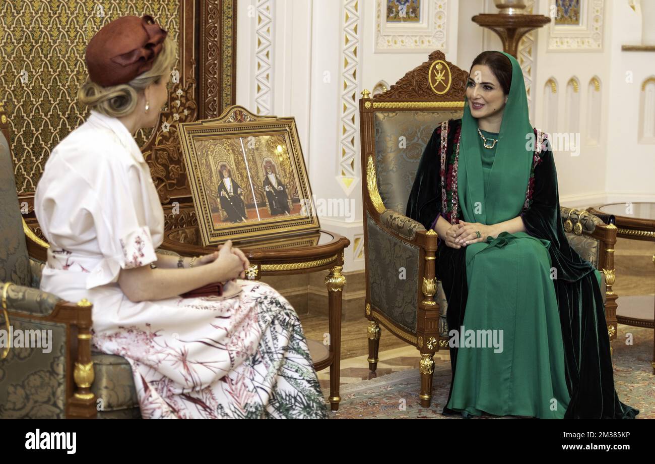 during,Queen Mathilde of Belgium and Sultan of Oman Haitham bin Tariq ...