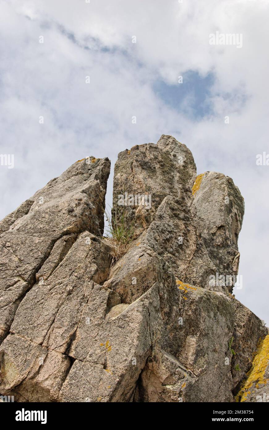 Boulder with a column Stock Photo - Alamy