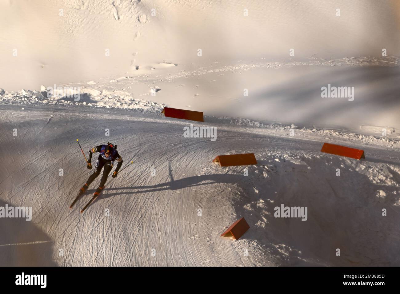 Belgian biathlete Florent Claude pictured in action during the men's 20 ...