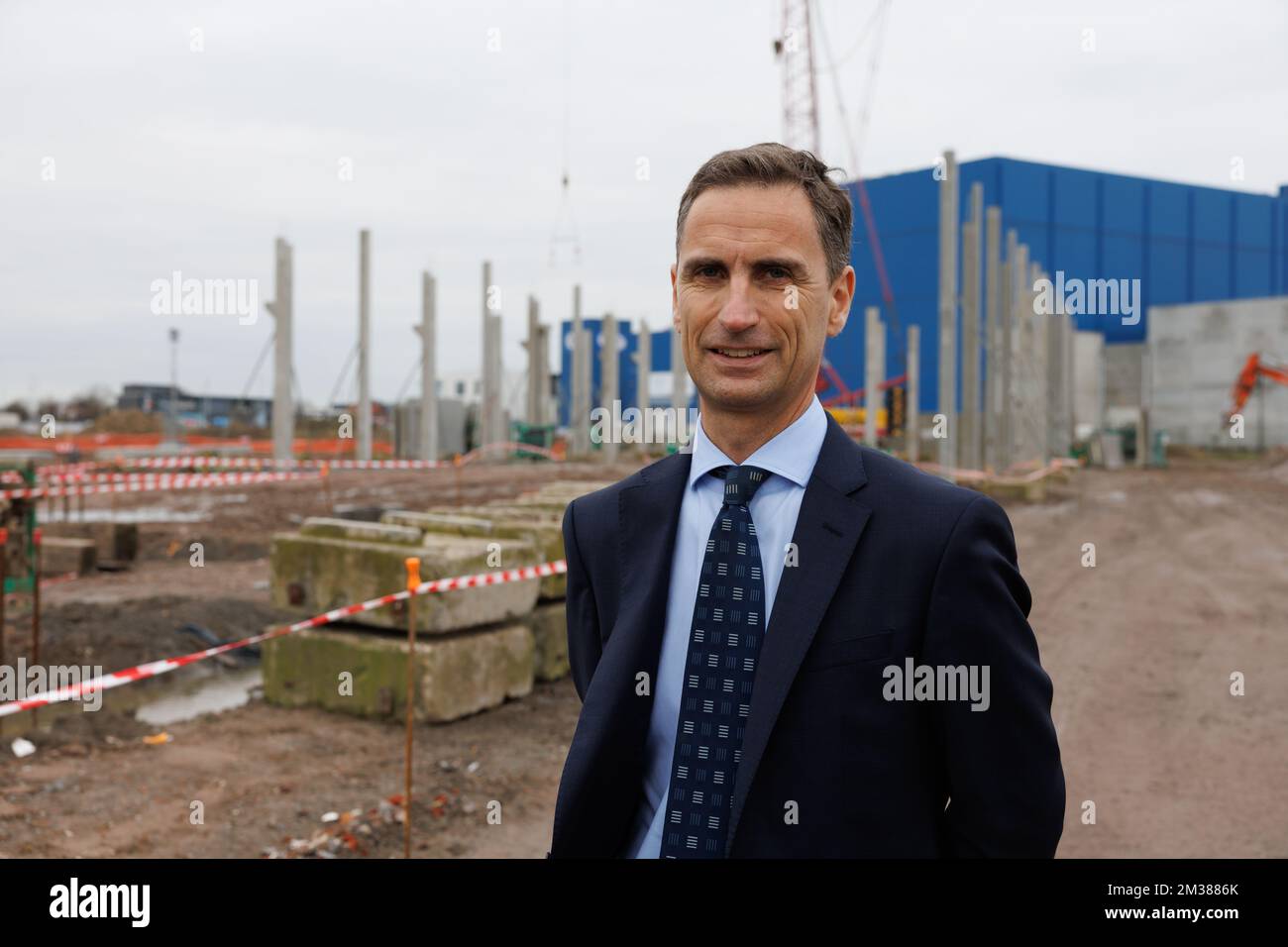 VDL's Managing Director Peter Wouters pictured during a first stone ...