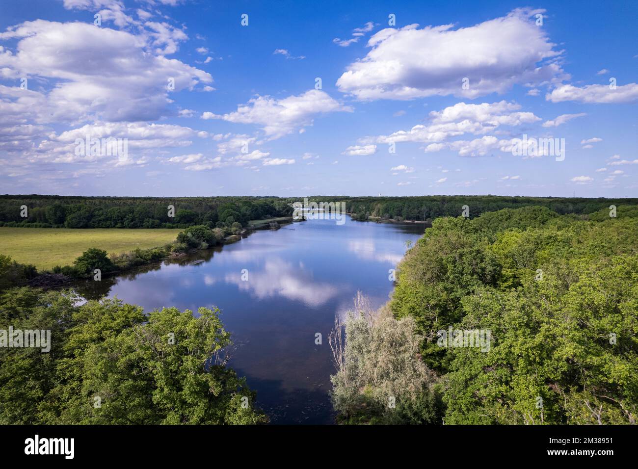 Aerial view of a lack in summer day and blue sky 2022 Stock Photo - Alamy