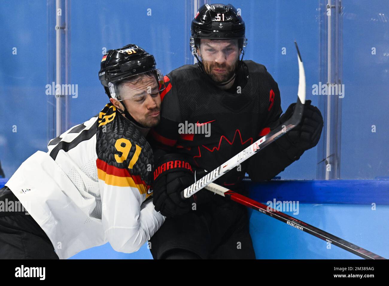 German Moritz Muller and Canada's David Desharnais pictured in action ...