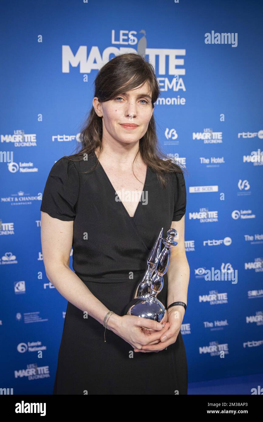Actor Laura Verlinden poses after winning the Magritte forb best ...