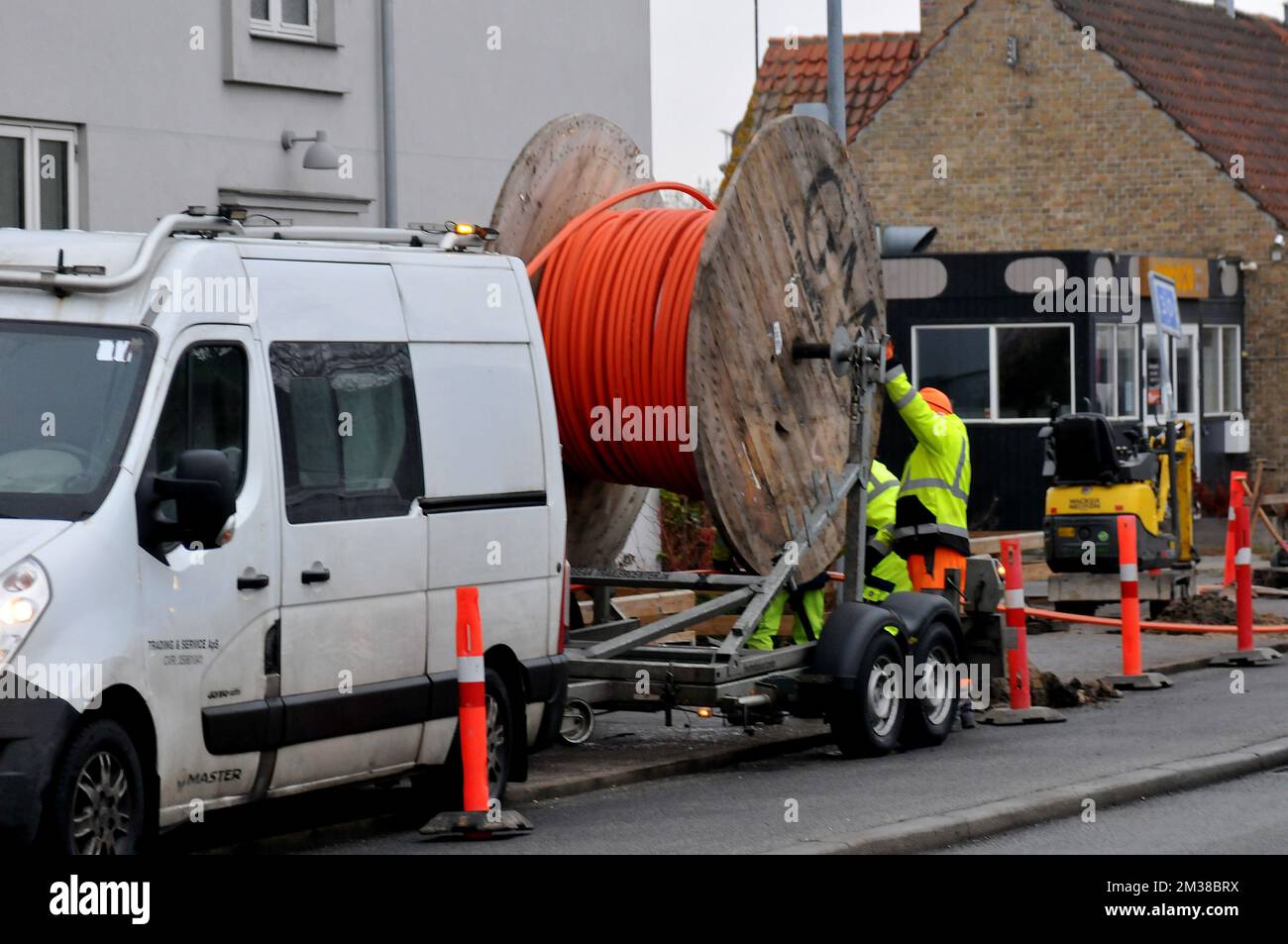 Copenhagen/Denmark/14 December 2022/Warning to pedestrain road work in ...