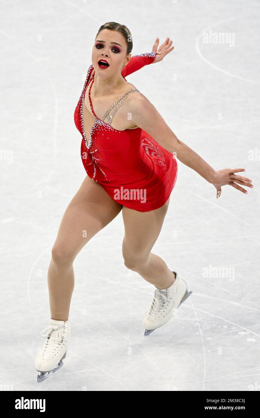 Belgian figure skater Loena Hendrickx pictured in action during the ...