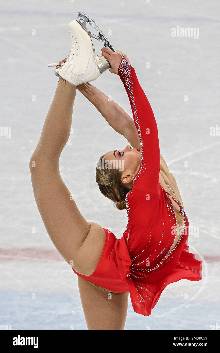 Belgian figure skater Loena Hendrickx pictured in action during the ...