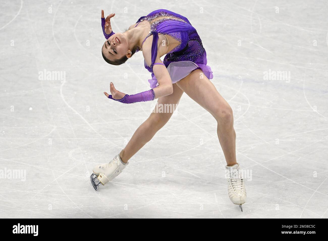 Russian figure skater Kamila Valieva pictured in action during the ...
