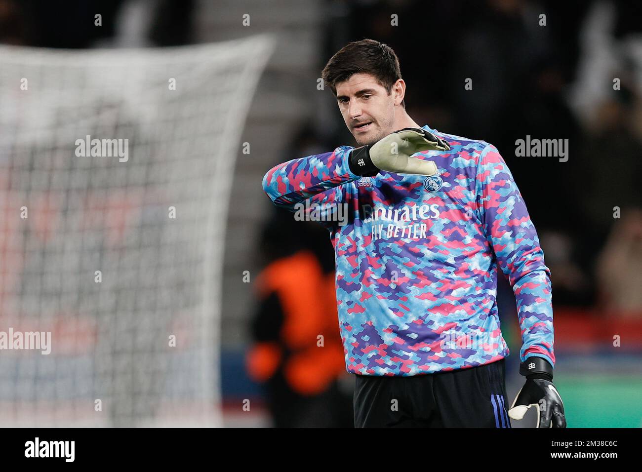 Real's goalkeeper Thibaut Courtois pictured before a soccer game ...