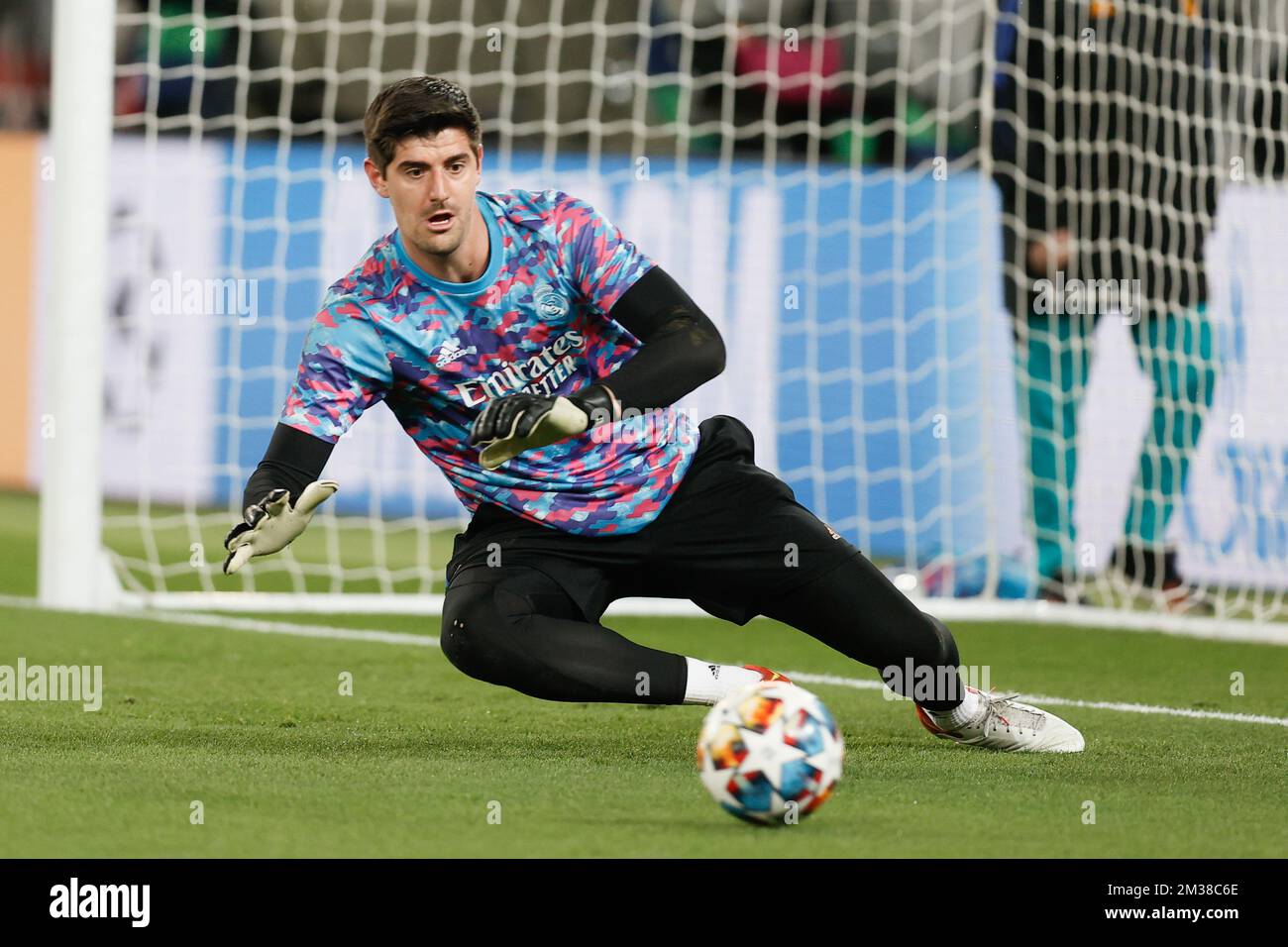 Real's goalkeeper Thibaut Courtois pictured before a soccer game ...