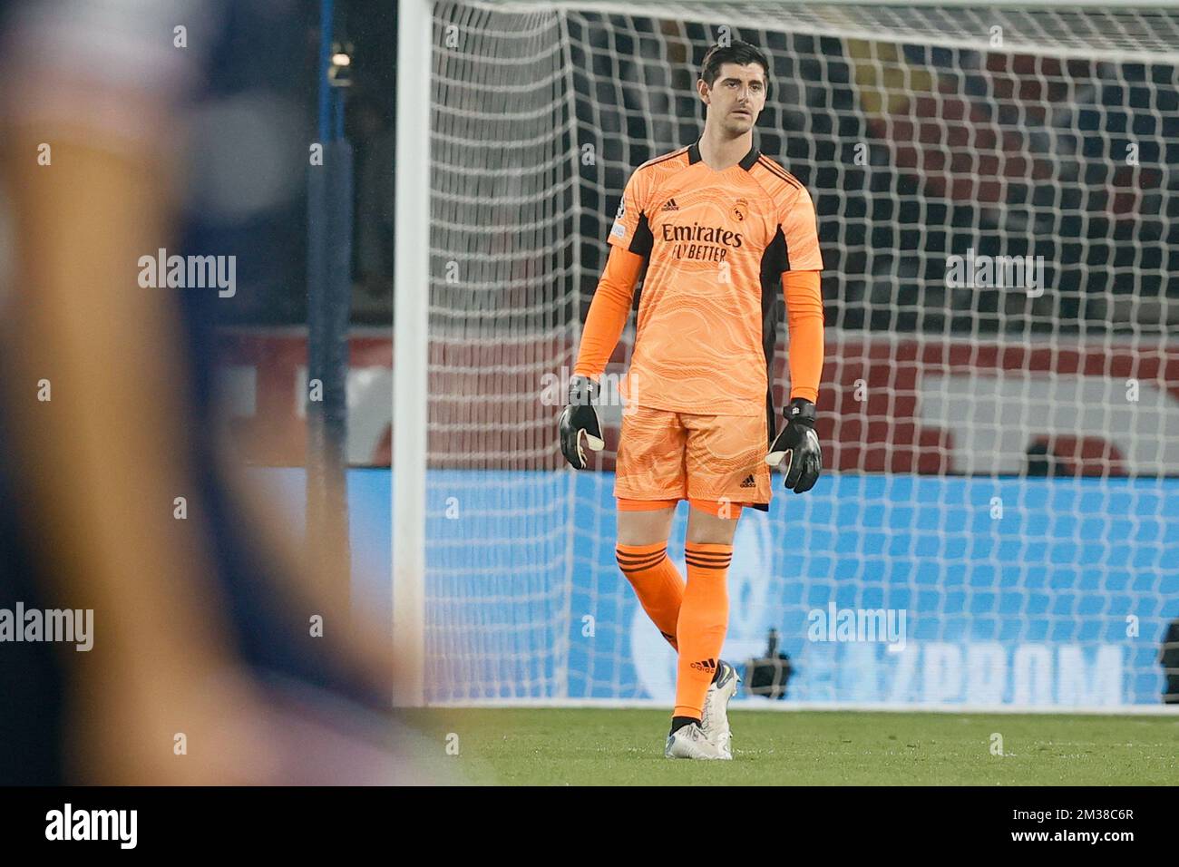 Real's goalkeeper Thibaut Courtois pictured during a soccer game ...