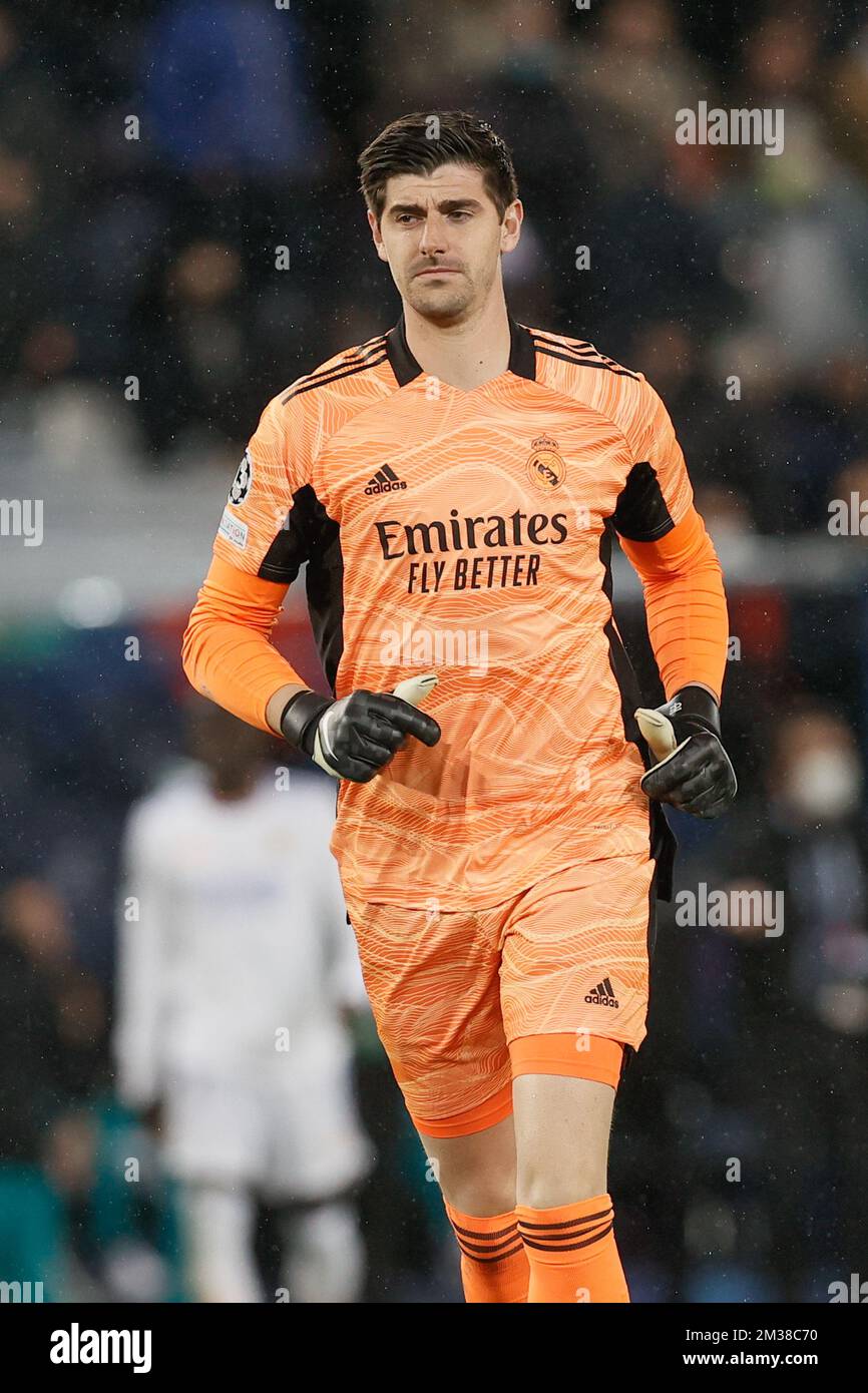 Real's goalkeeper Thibaut Courtois pictured during a soccer game ...