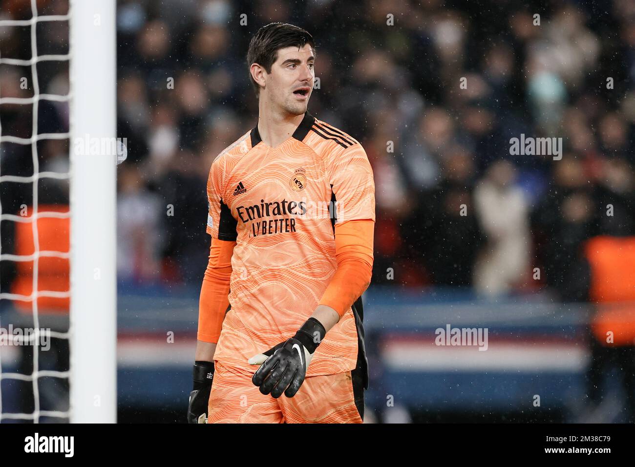 Real's goalkeeper Thibaut Courtois pictured during a soccer game ...