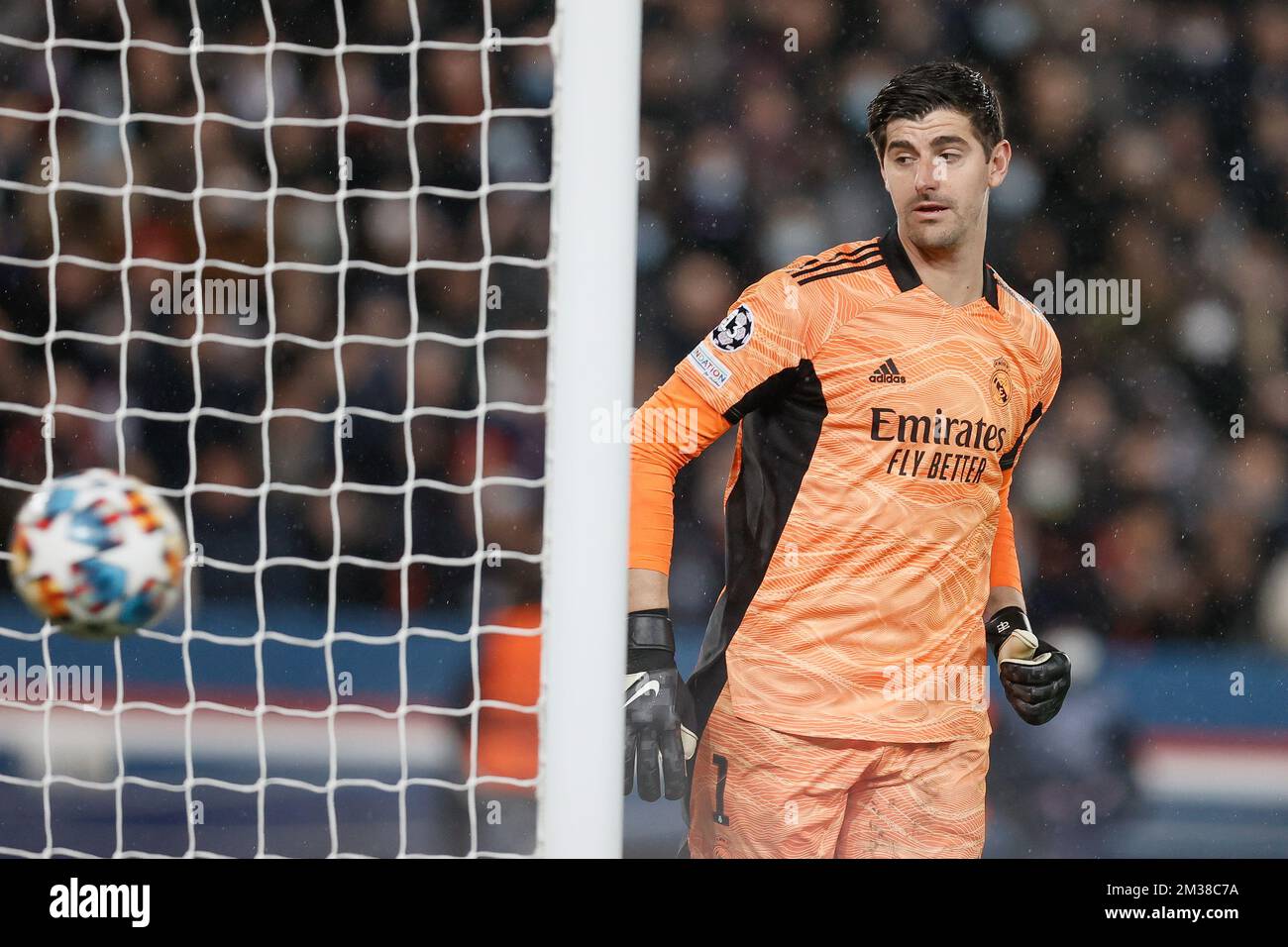 Real's goalkeeper Thibaut Courtois pictured during a soccer game ...