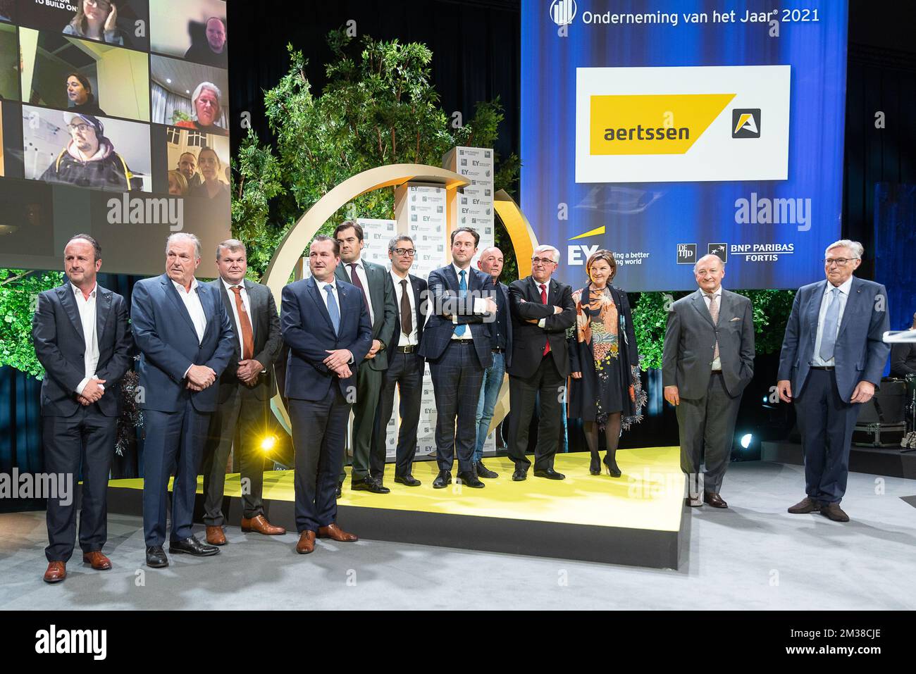 Aertssen-team pictured during the award ceremony for the the ...