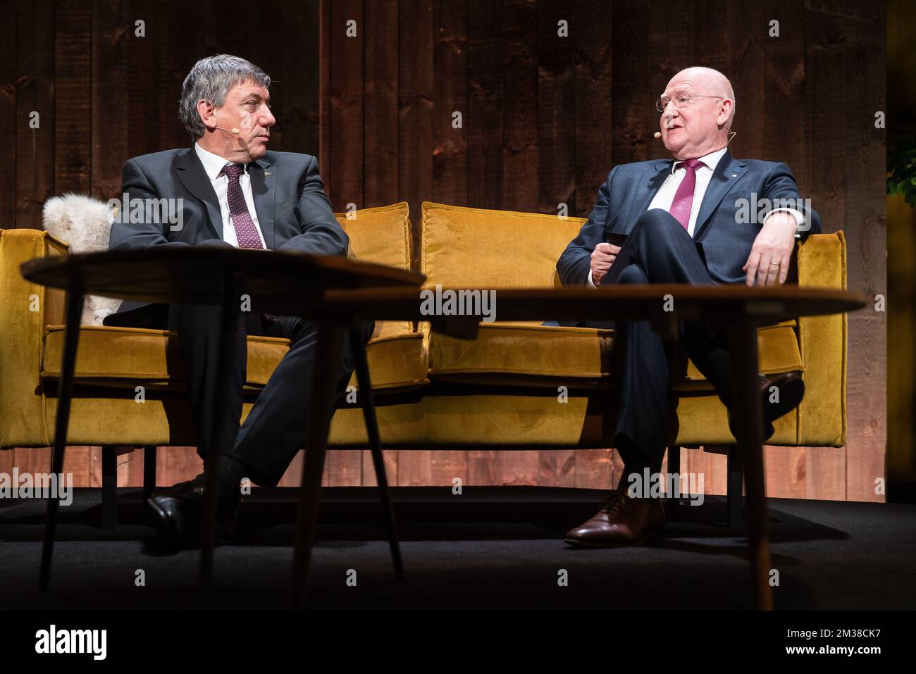 Jan Jambon and BNP Paribas Fortis CEO Max Jadot pictured during the ...