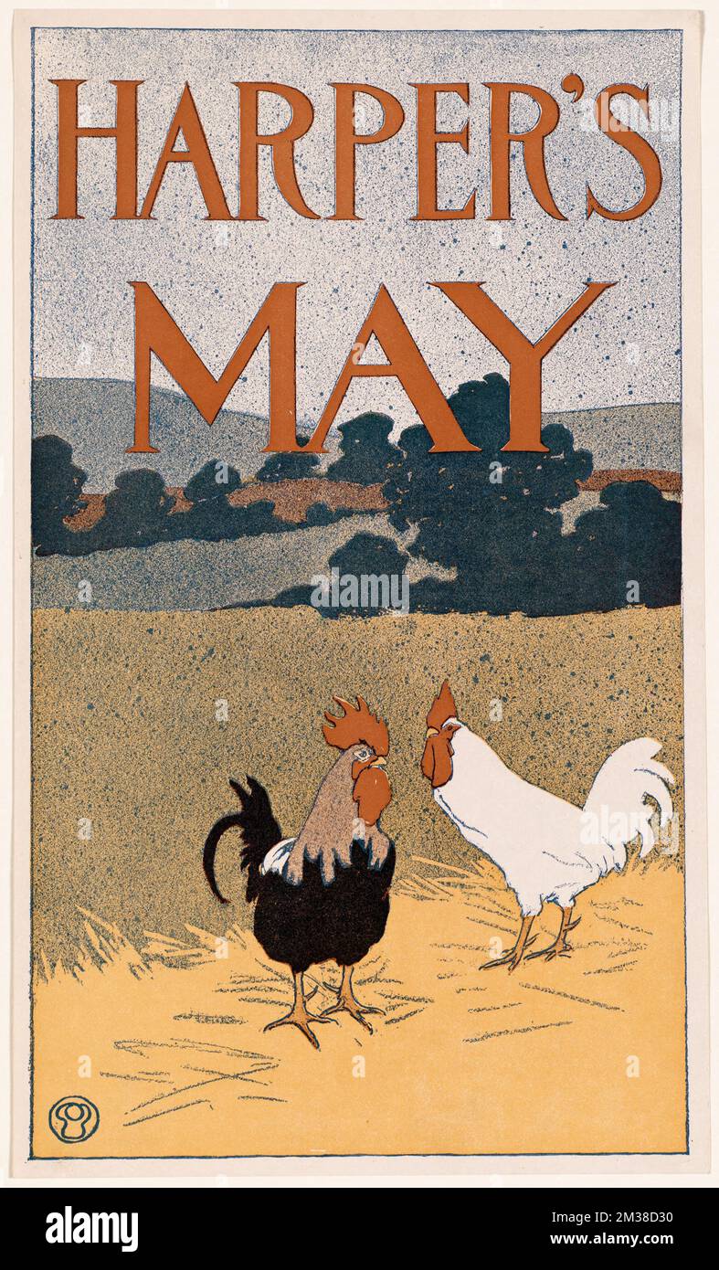 Harper's May , Chickens, Periodicals Stock Photo - Alamy